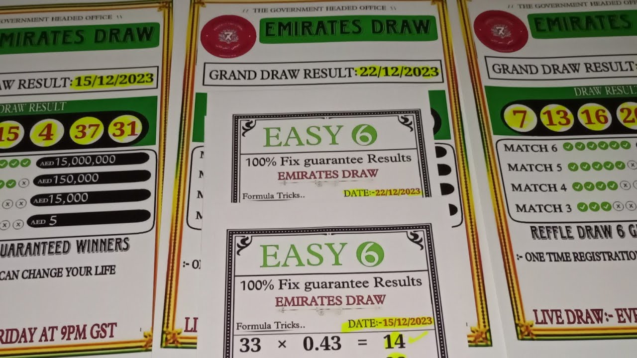 Emirates Grand Draw 22-12-2023 Easy 6 Emirates Draw Prediction Result ...