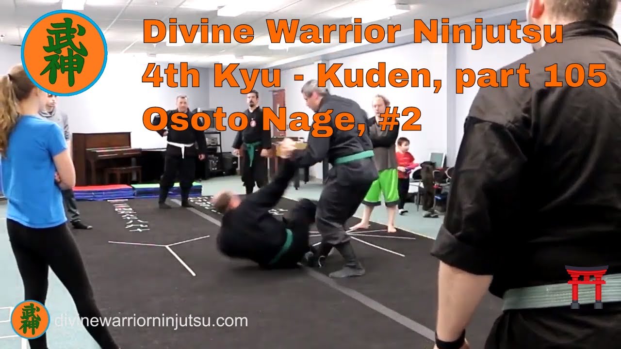 Ninjutsu, 4th Kyu, part 105 - 3 techniques using Osoto Nage, #2 - YouTube