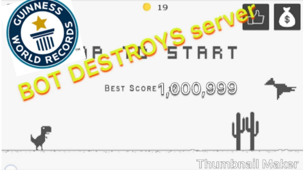 BOT makes WORLD RECORD on CHROME DINOSAUR GAME ONLINE (READ PIN COMMENT ...