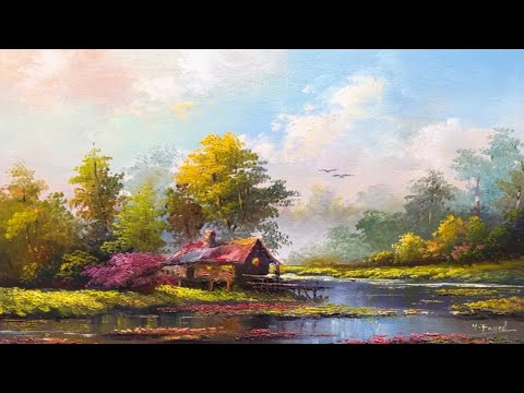 How I Paint Landscape Just By 4 Colors Oil Painting Landscape Step By ...