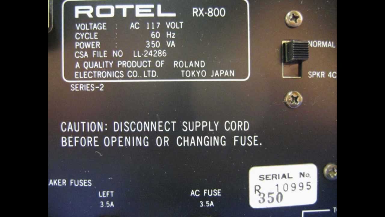 new ROTEL RX 800 - YouTube