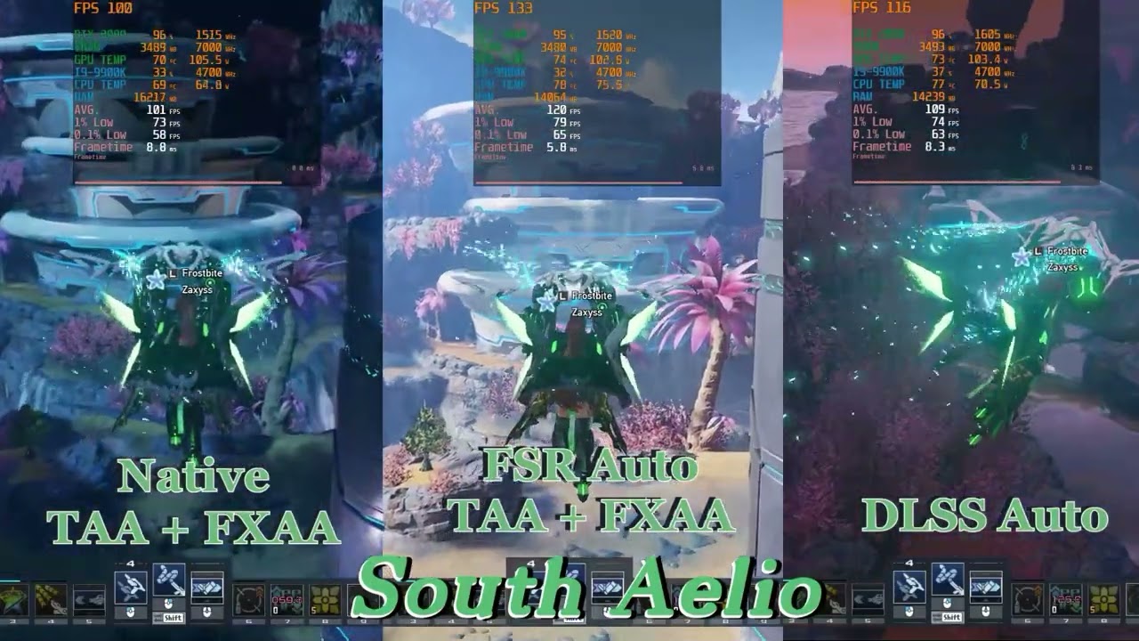 [PSO2 NGS] Aelio Region Auto DLSS vs FSR Benchmark V2 - YouTube