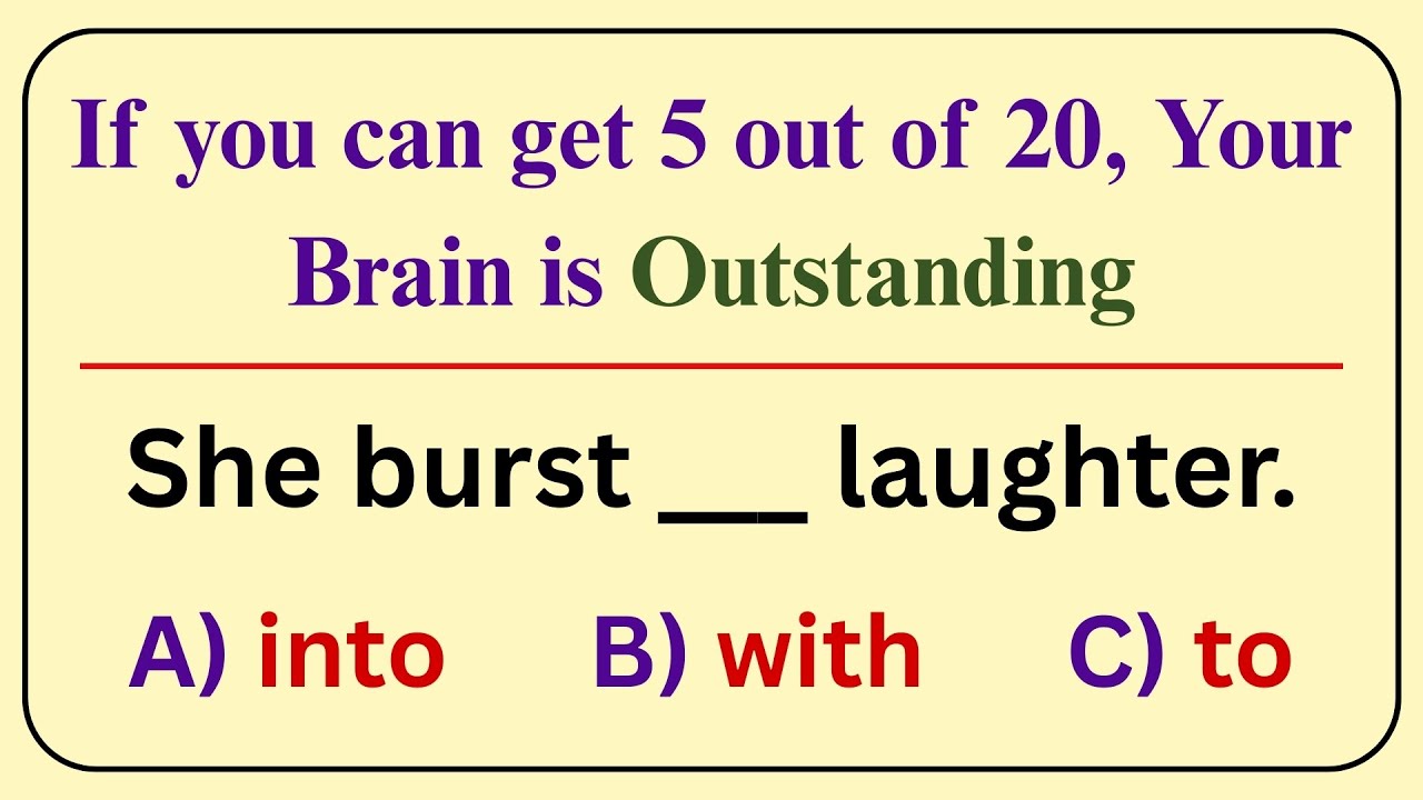 Want to Master English Grammar? Watch This Brain Teaser Quiz - YouTube
