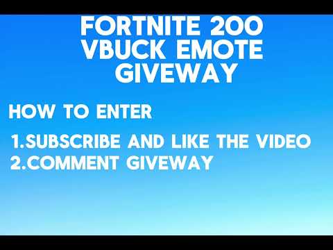 Fortnite 200 vbucks emote giveaway - YouTube