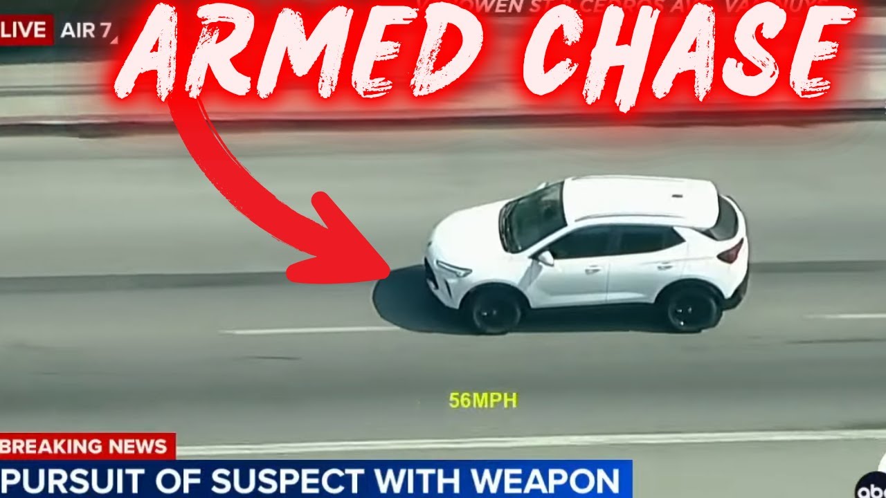 ARMED! Live Police Chase! Stolen Car Fleeing in Los Angeles - YouTube