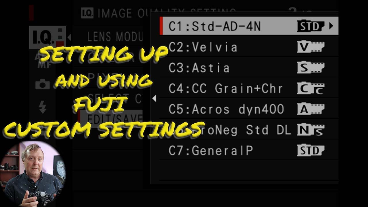 Fuji Custom Settings Setup and use - YouTube