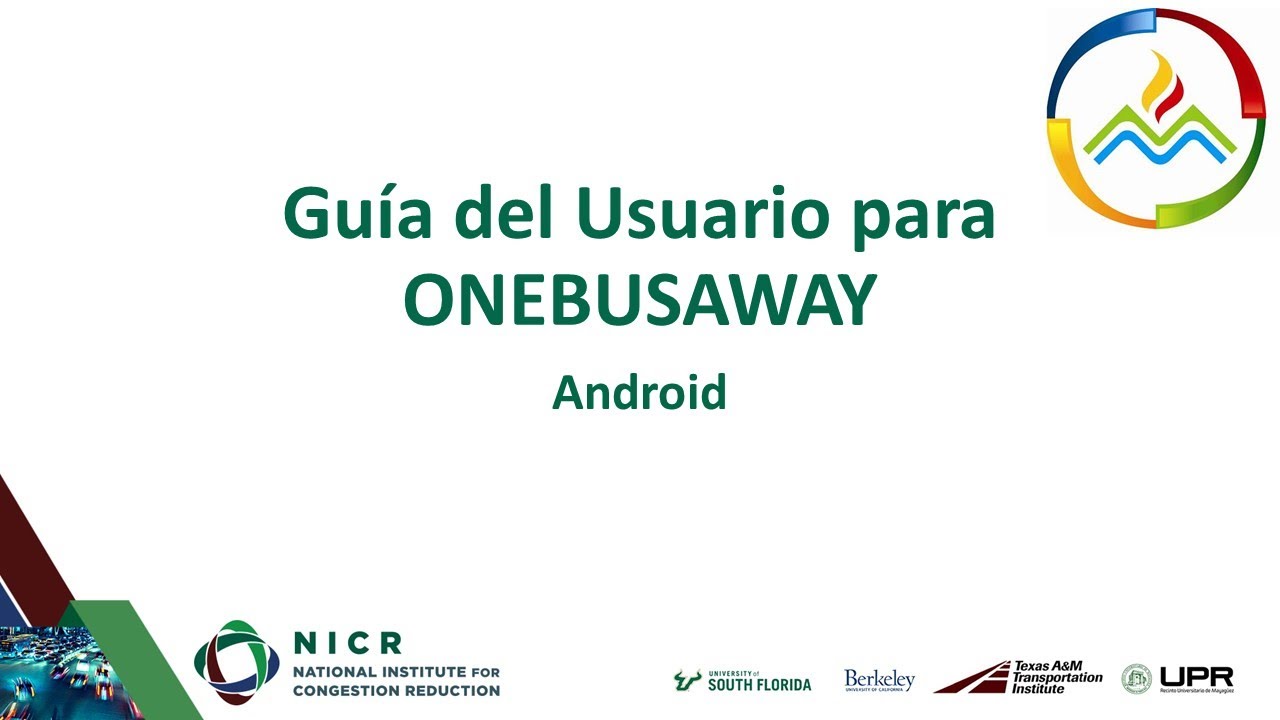 Guia de Usuario de ONEBUSAWAY (Android) - YouTube