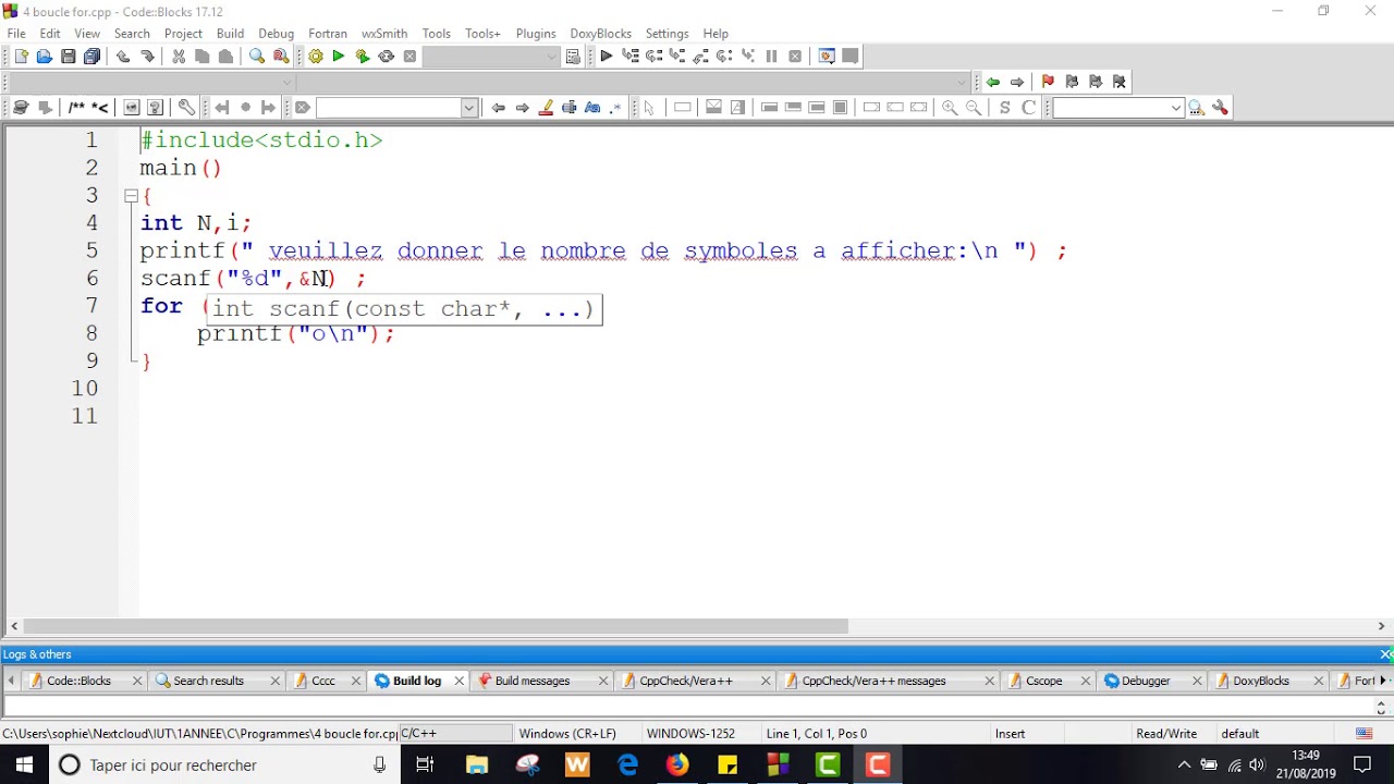 Boucle for en C - YouTube