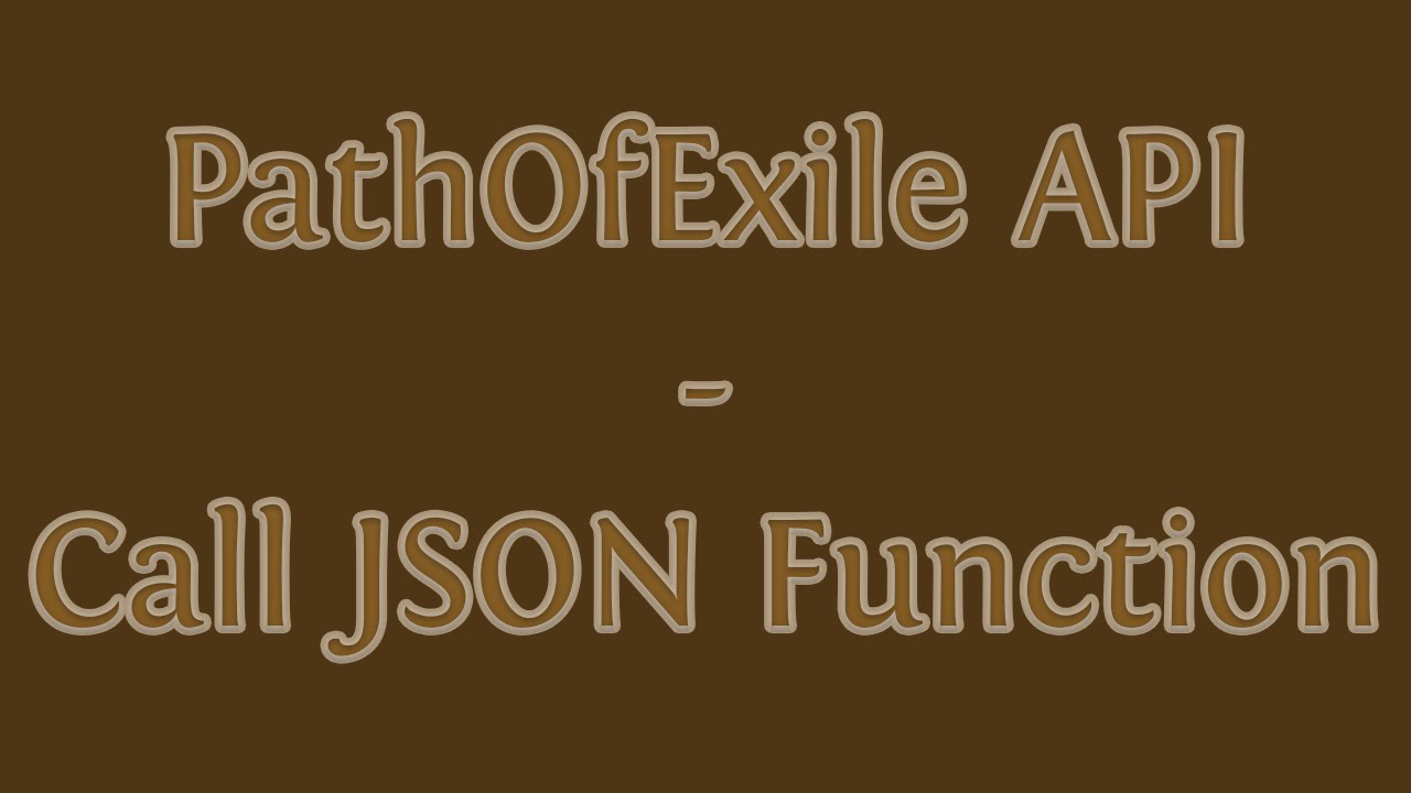 Path Of Exile API #1 - C# Visual Studio .NET Tutorial - Call JSON ...