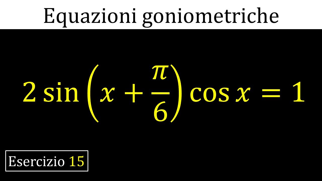 Equazione Goniometrica Riconducibile A Equazione Elementare YouTube