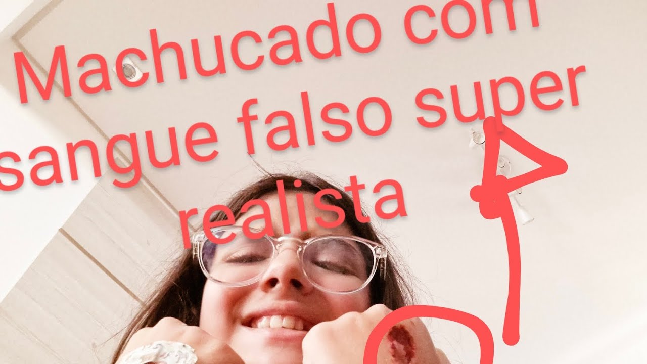 Machucado com sangue falso realista com só 4 materiais escolares 🤯🔥🤕🔻🟥🔴 ...