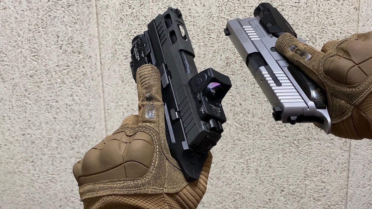 [4k] Sig Sauer P320 Pro Cut & P229 Elite Stainless Steel Airsoft GBB ...