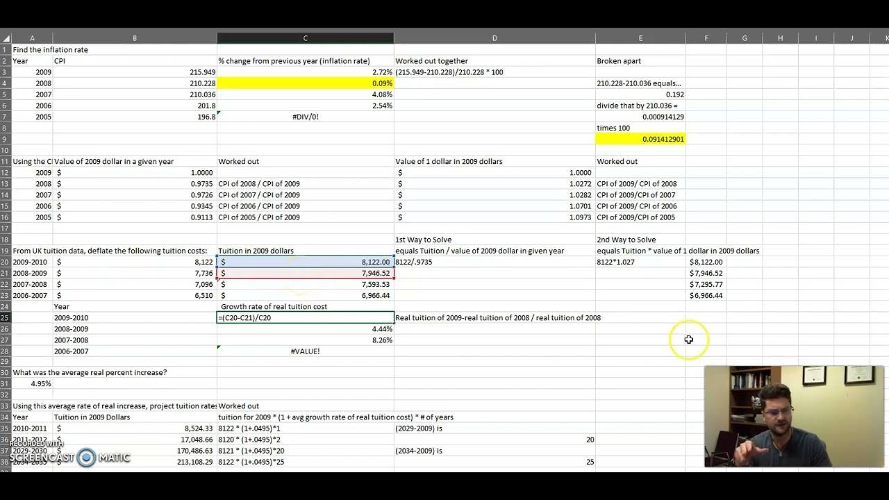 CPI Worksheet Solved (Full solution set; in Excel) - YouTube