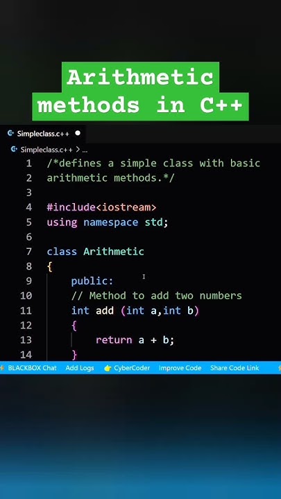 C++ OOP Basics: Arithmetic Calculator Using Class | Beginner Tutorial#ytshorts#shorts#oop# ...