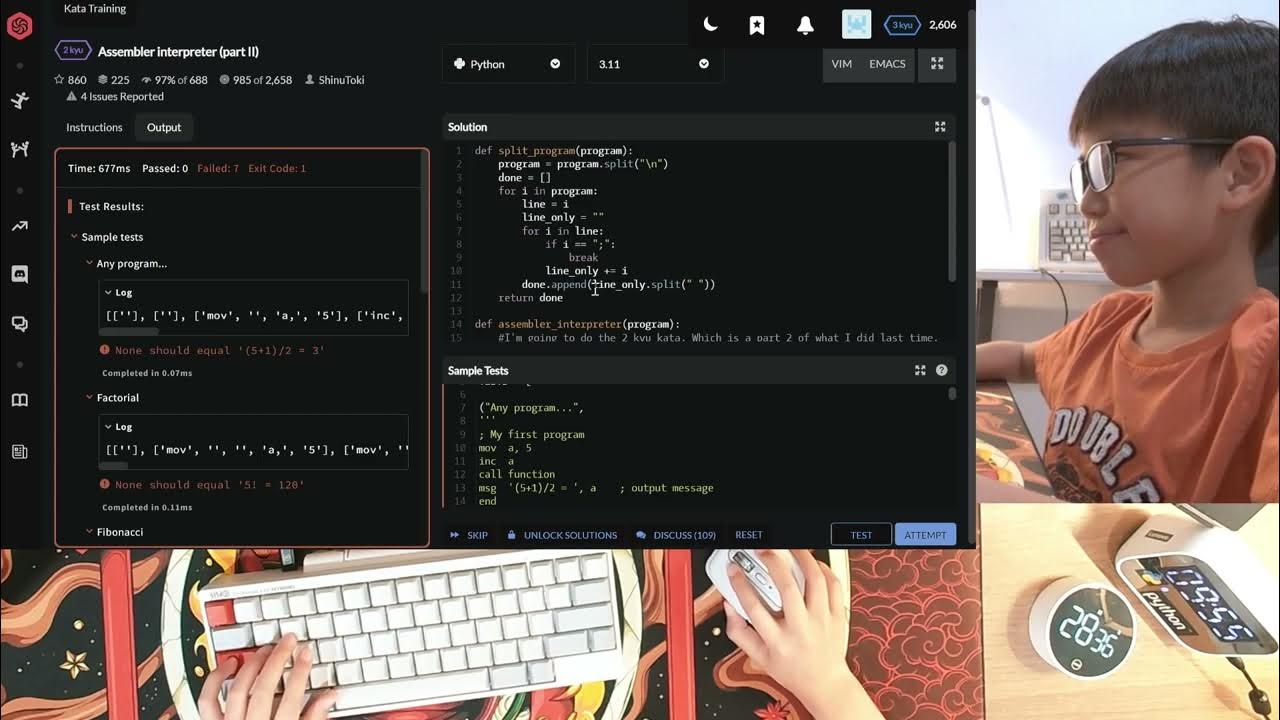 Codewars | Python | HHKB keyboard | 40 min real time | no talking | EP-72 - YouTube