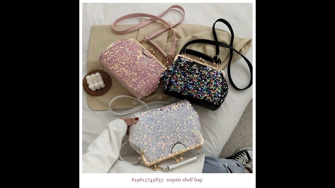 619612745853 sequin shell bag - YouTube