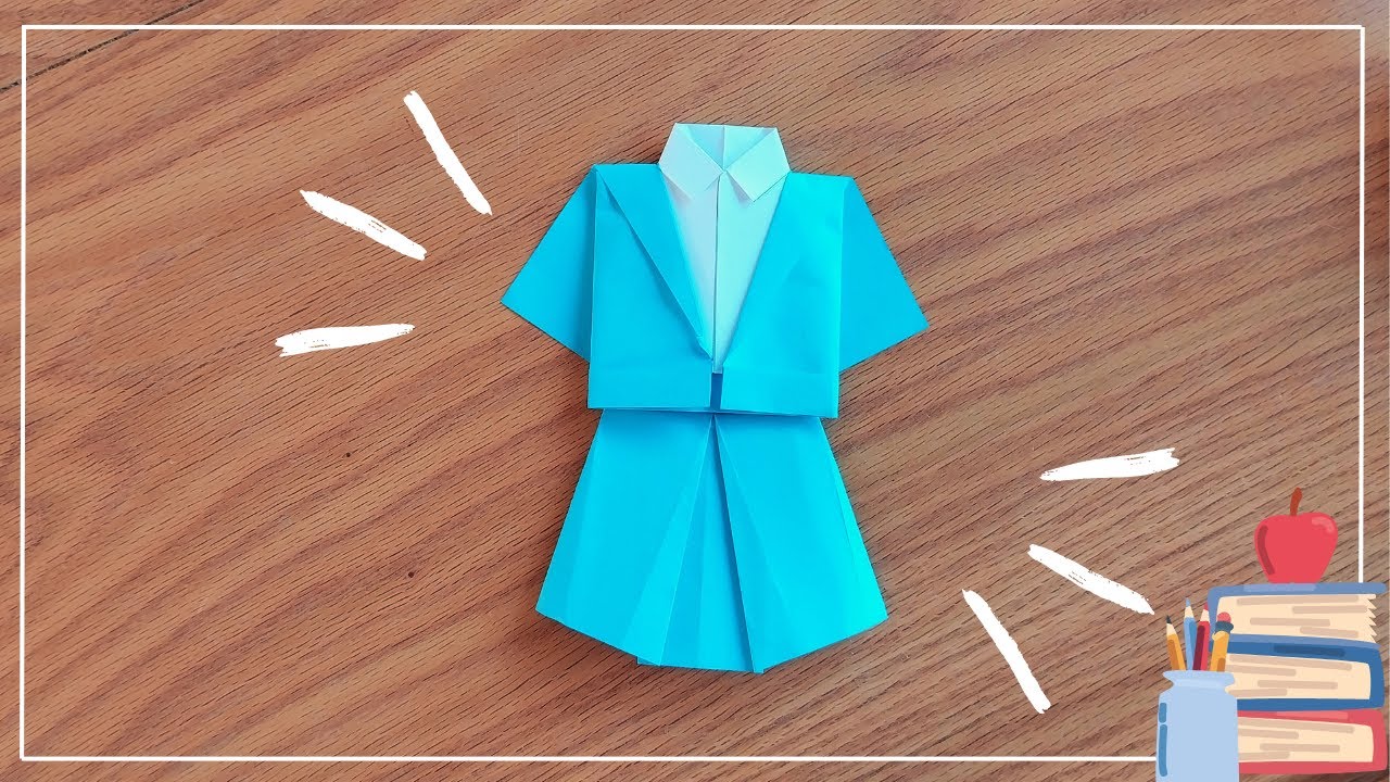 HOW TO: PAPER SCHOOL UNIFORM | FUN ORIGAMI! - YouTube