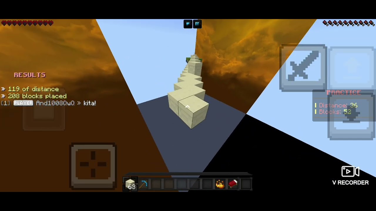 Minecraft bedrock mobile diagonal clutch WR [258blocks] mouth click ...