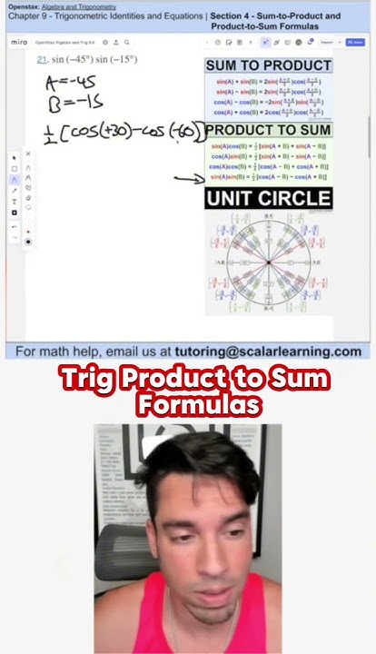 Trig Product to Sum Formulas #trigonometry #maths #satprep #shorts # ...