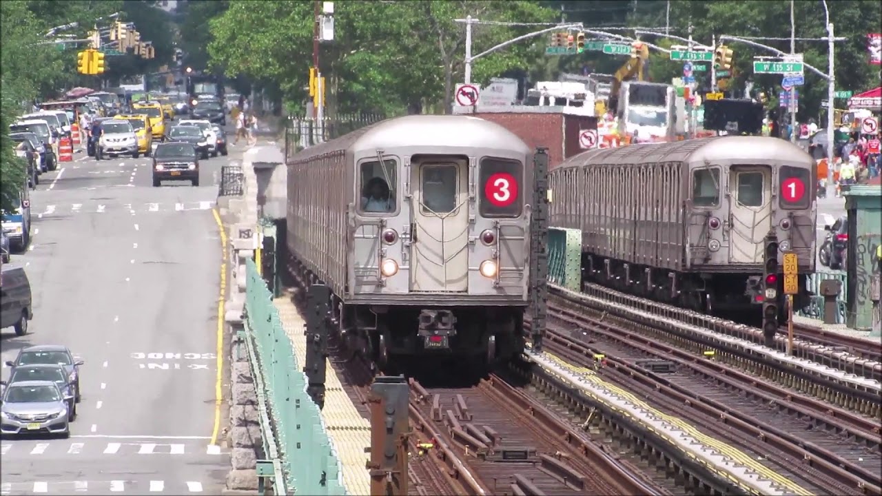 A Day At 125th Street with (3) Train Action via (1) Line To And From ...