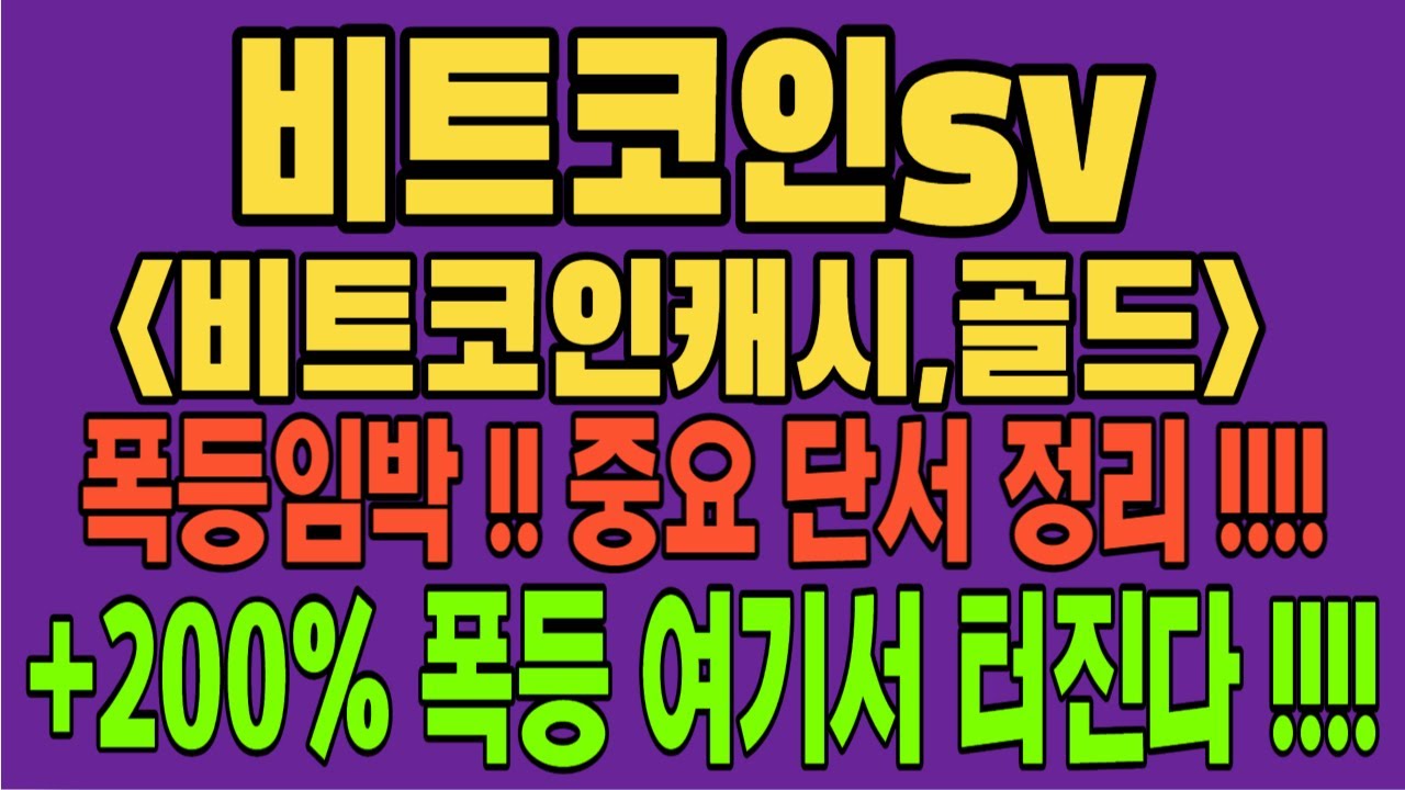 비트코인에스브이 비트코인sv 비트코인골드 비트코인캐시 3형제 폭등임박 비트코인 대체제 코인전망 비트코인 이더리움 도지코인