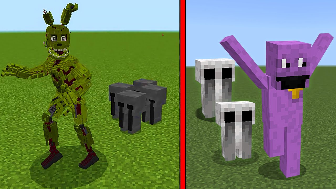 Springtrap VS Ghosts in FNAF 3 MINECRAFT PE ADDON - YouTube