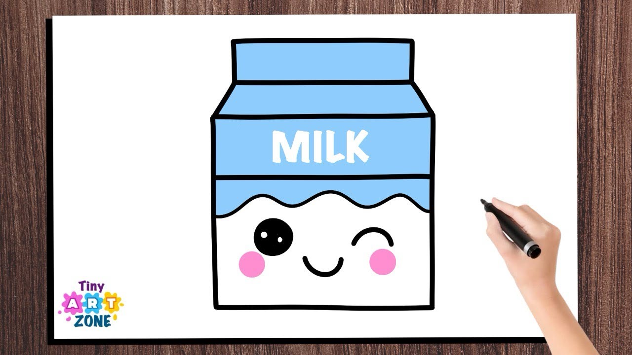 How To Draw Happy Milk Box (EASY & CUTE) - YouTube