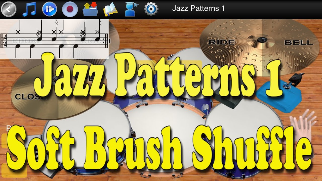 Jazz Patterns 1 - Soft Brush Shuffle - Learn To Master Drums - YouTube