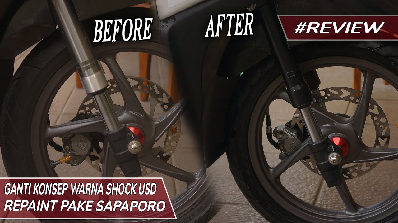 REPAINT BOTTOM SHOCKBREAKER DEPAN PAKE SAPPORO ULTIMATE METALIC BLACK ...