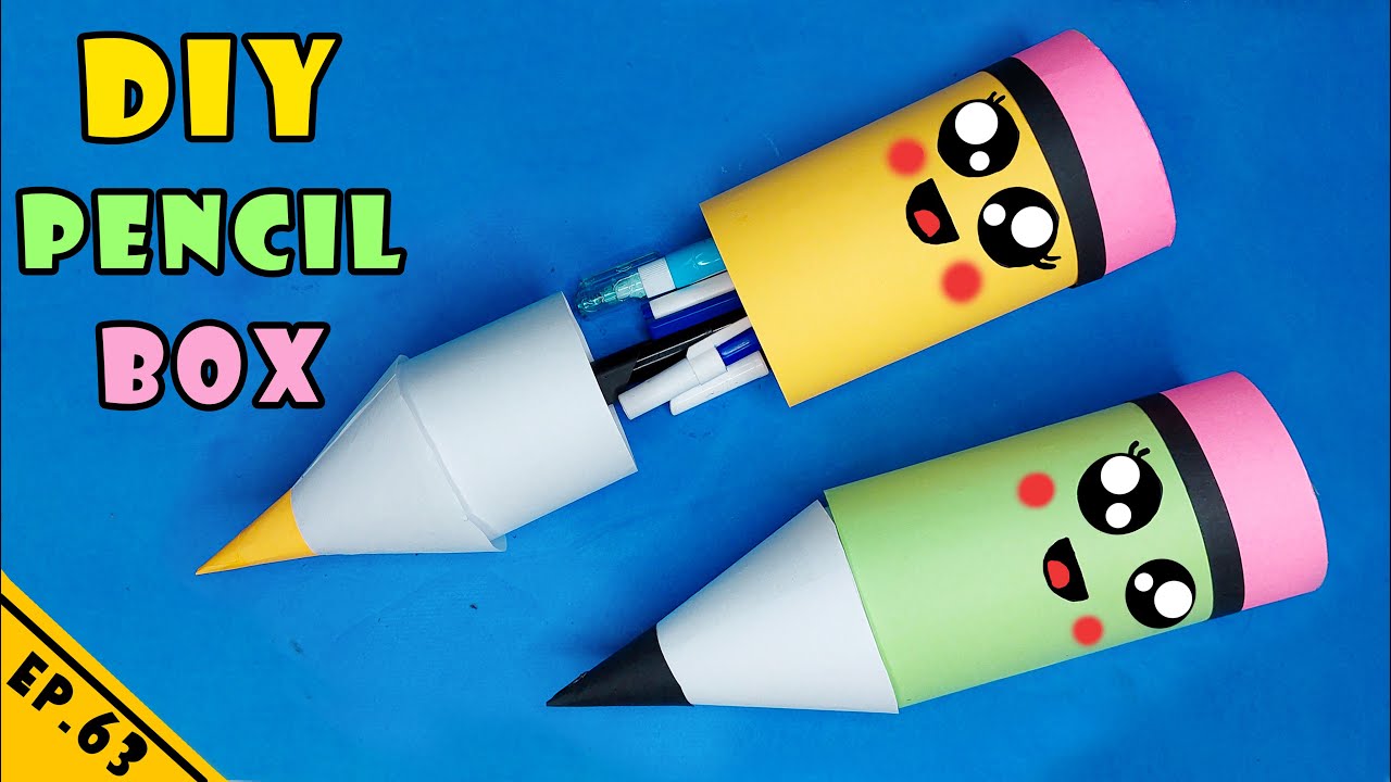 Origami Pencil Box || How to make Paper Pencil Box with color paper ...