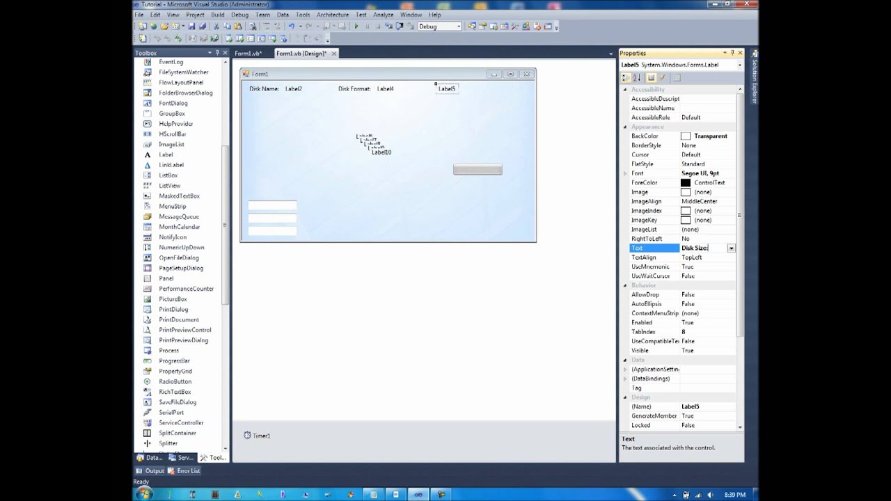 Wirsoft Tutorial - How to make a HDD Monitor in Visual Basic - Part 1 ...
