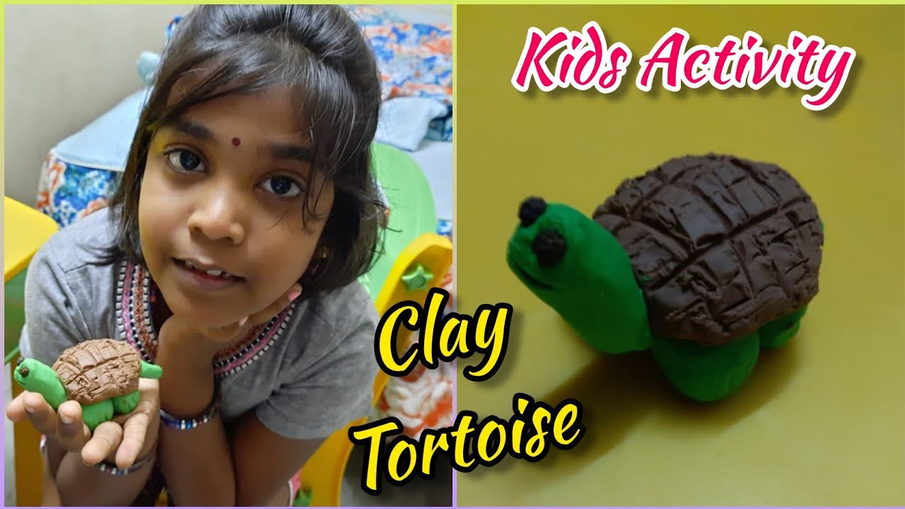 Clay art for kids | How to make tortoise in Clay Modelling | Diyaa Baby ...