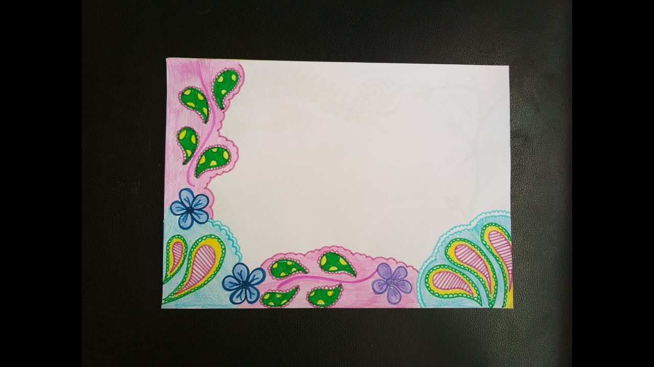 DIY || Simple, Easy & Decorative Border Design For Project File || Back ...