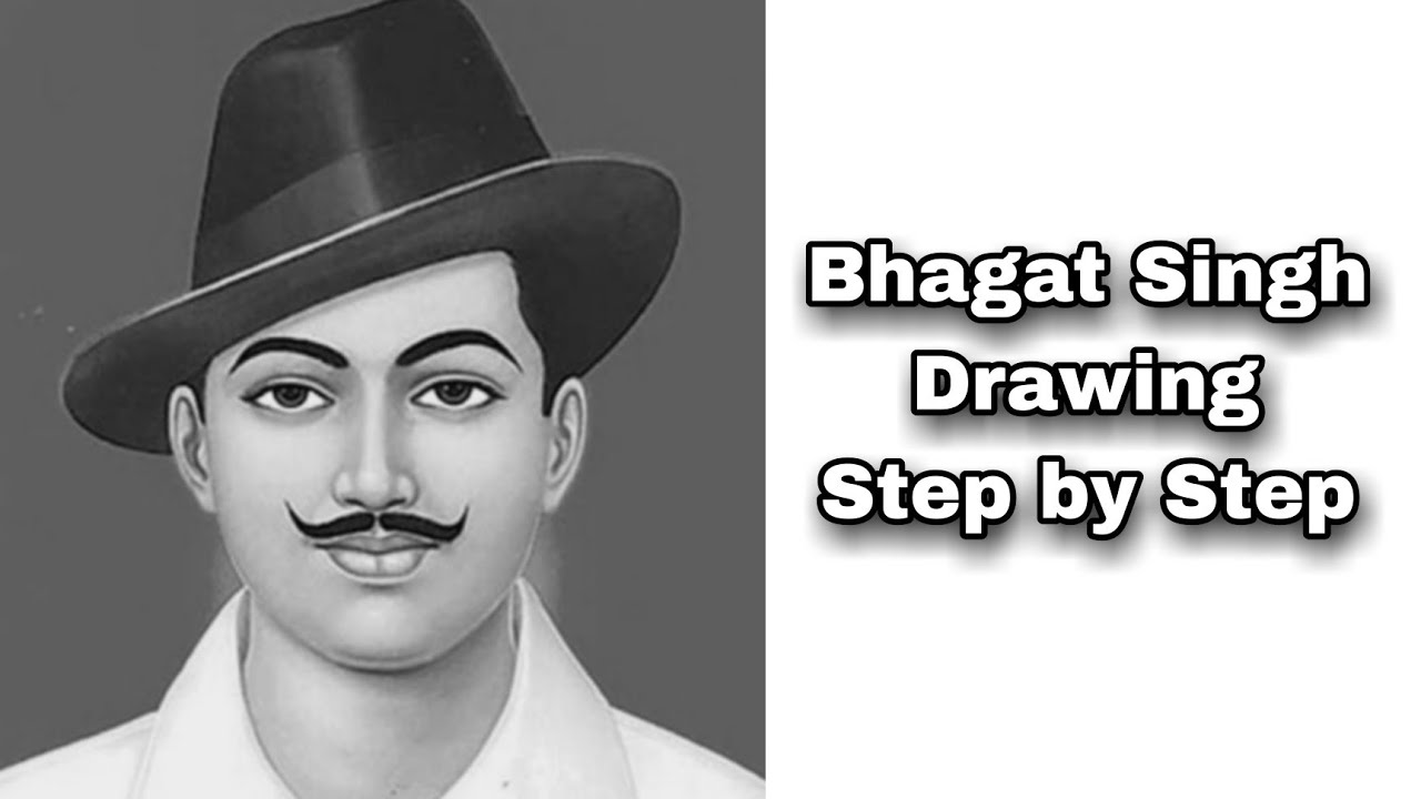 Bhagat Singh drawing easy step by step - YouTube
