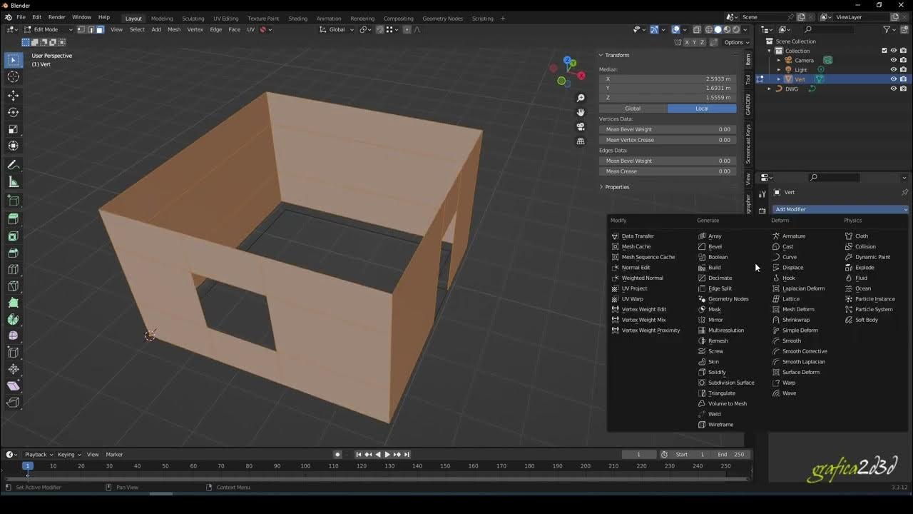 blender modellare una stanza - YouTube