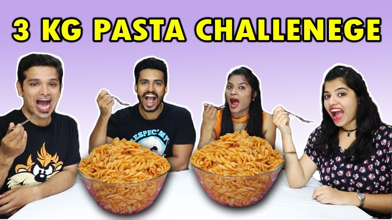 3 KG PASTA EATING CHALLENGE | PASTA EATING COMPETITION | 3 kg पास्ता ...