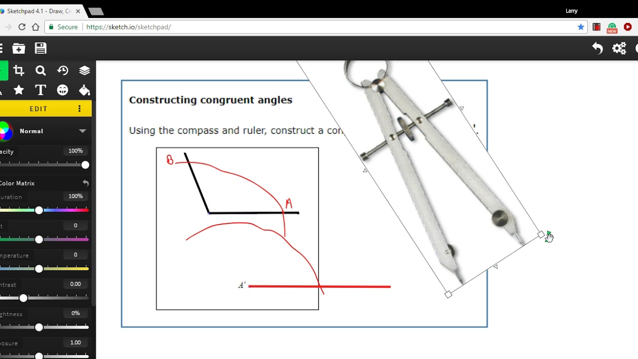 Constructing congruent angles - YouTube