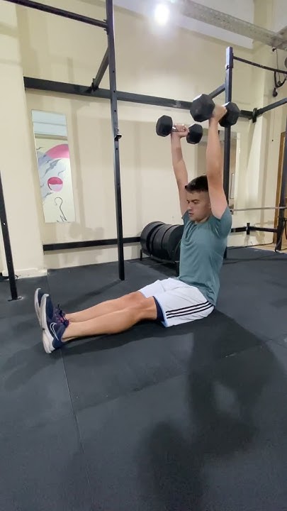 EMPUJE VERTICAL SENTADO c/ MANCUERNAS - YouTube