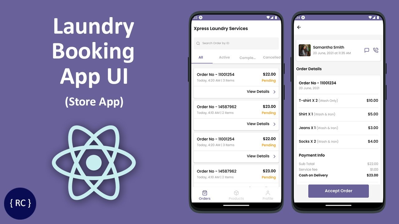 Multi Vendor Laundry Booking App Template | Laundry Delivery App | React Native | Store App ...