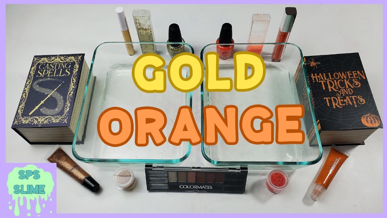 Gold vs Orange - Mixing Makeup Eyeshadow Into Slime! MUST WATCH! - YouTube