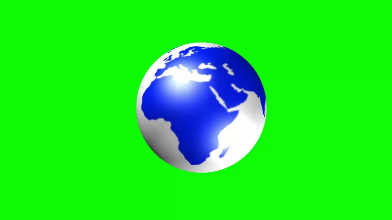 Earth Rotating Animation Green Screen 3D World Global Green Screen Femo ...