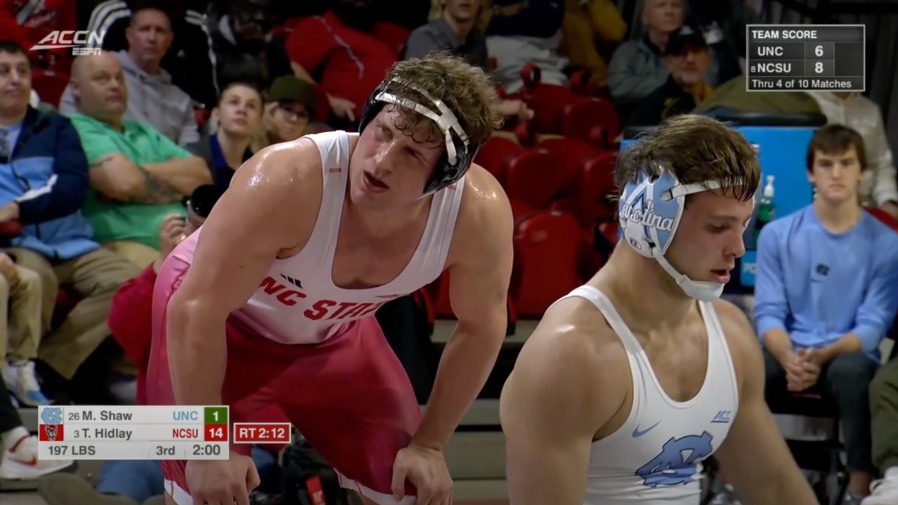 197lbs Trent Hidlay (NC State) vs Max Shaw (North Carolina) - YouTube