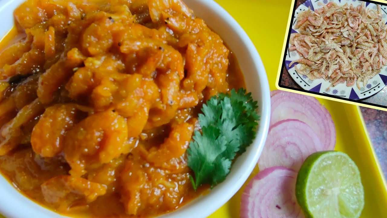Dry prawn with pumpkin gravy//sukha jhinga masala recipe - YouTube