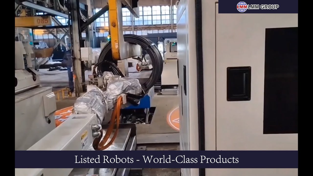 Automatic wire rod coil labeling robot - YouTube
