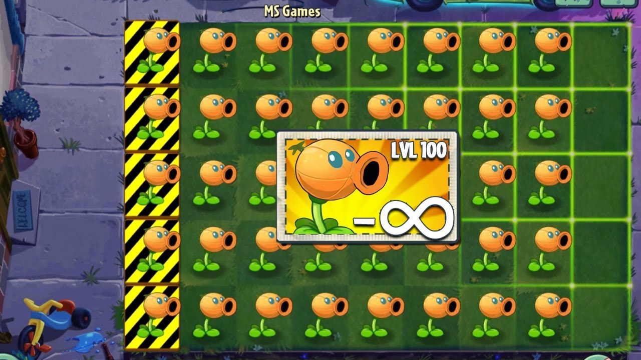PvZ 2 Battle - All Plants Level 100 use 1 Power Up Vs 5 MC Zom B ...