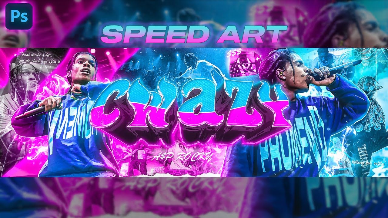 How I made this *RAPPER HEADER* - (Breakdown/Speedart) - YouTube