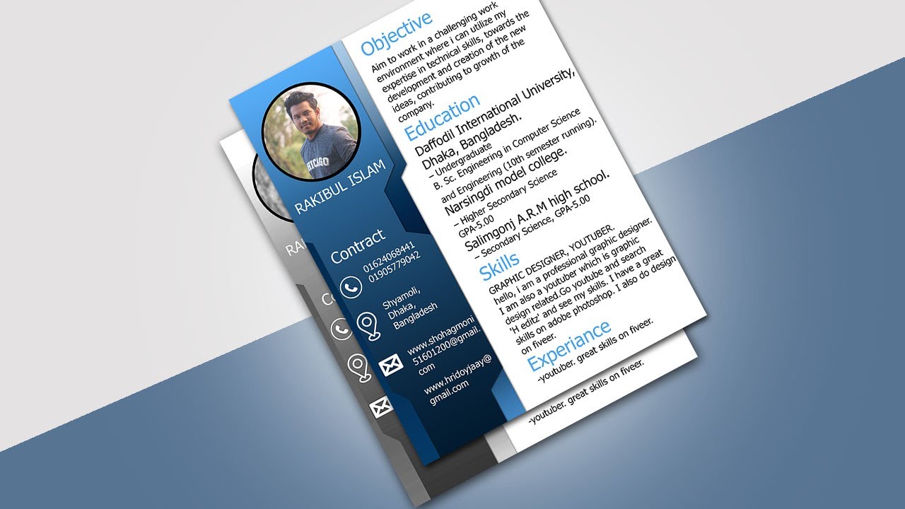 Creative CV/Resume Design in Adobe Photoshop CC - YouTube