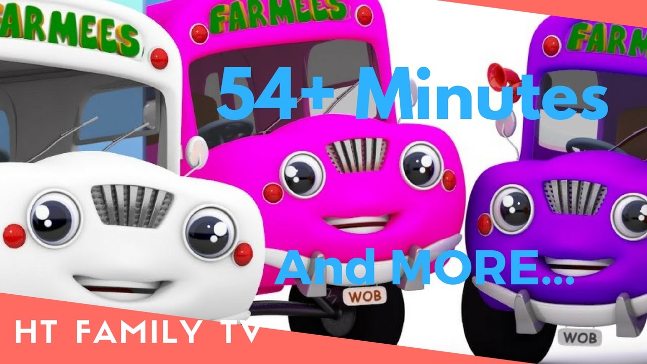 Wheels On The Bus | 54 Mins Popular Nursery Rhymes Collection for ...