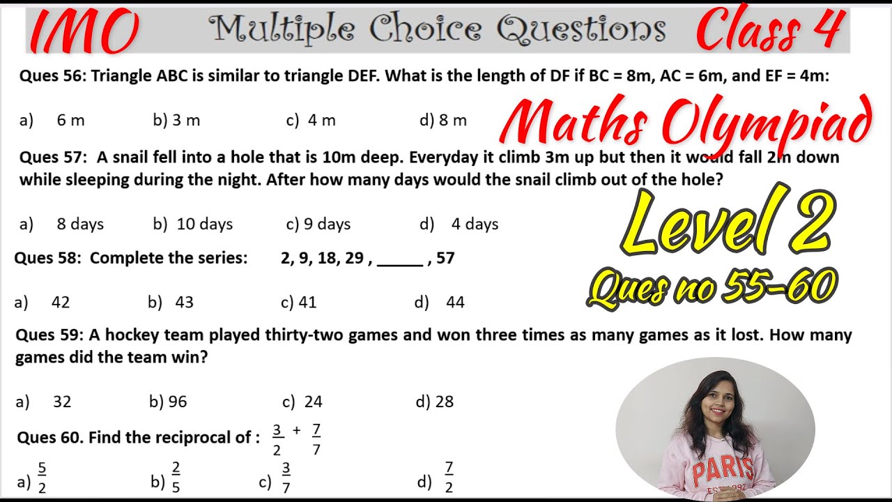 Class 4 Maths Olympiad Level 2 Questions| Sample Questions for Class 4 ...