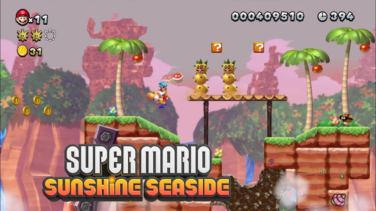Super Mario Sunshine Seaside Delfino Bay-5 : Pokey Peaks - YouTube